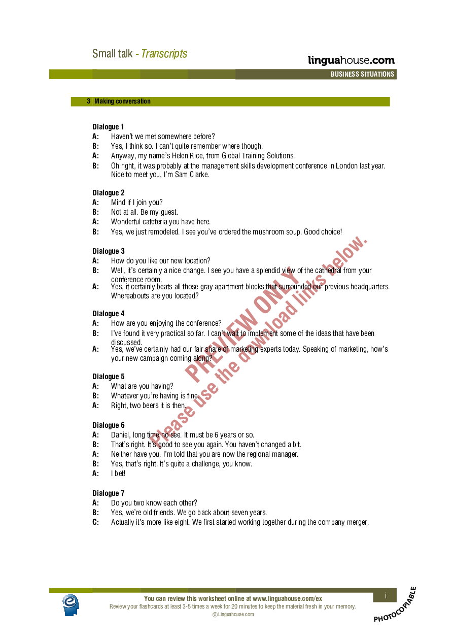 Small talk - American English - Upper-intermediate (B2-C1) - group ...