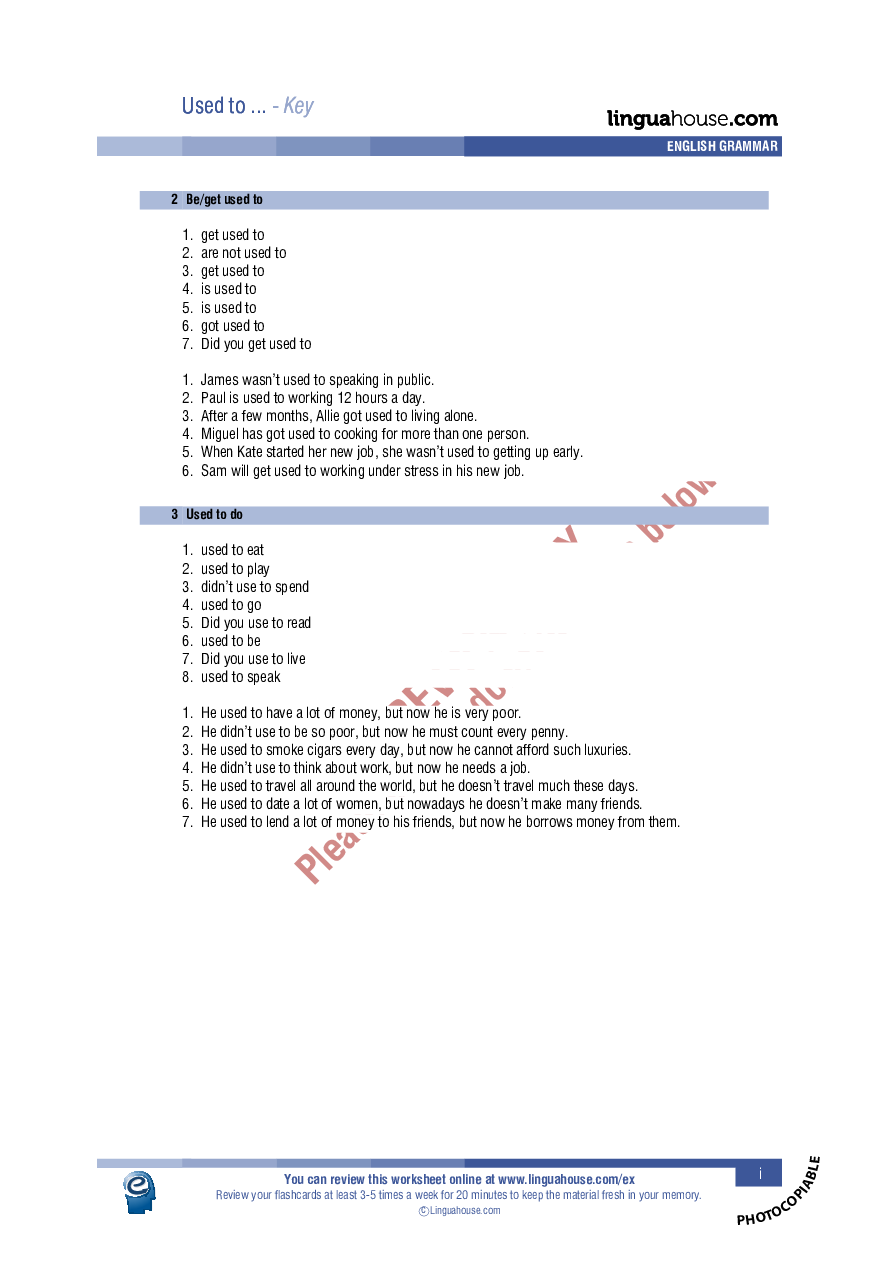 Used to do vs. be/get used to doing - American English - Intermediate ...